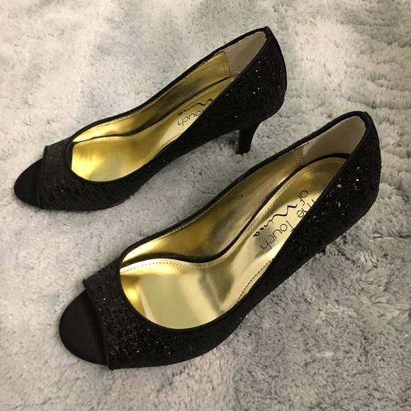 Nina | Shoes | Womens Black Peep Toe Evening Shoes Size 65m O | Poshmark